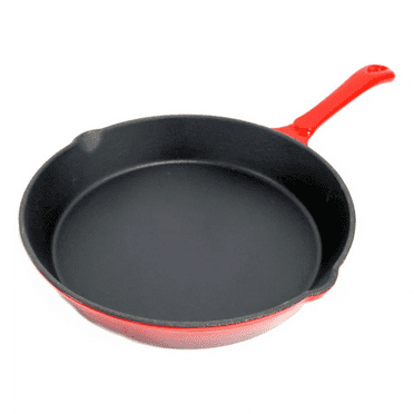 Corvex Chef Grade Cookware Fry Pan with Lid, Red - Walmart.com