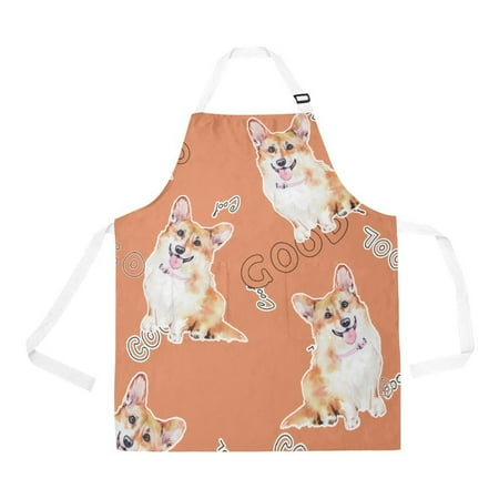 HATIART Aprons Corgi dogs Apron Women Men Aprons With Two Pockets For ...