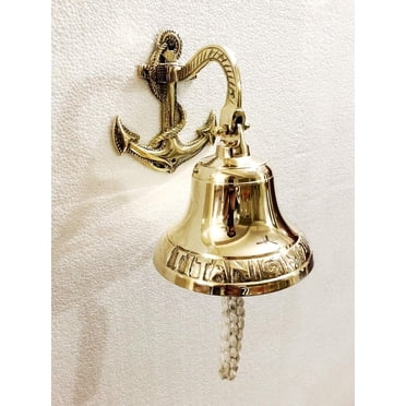 8" Solid Brass Ship Bell Polished Nautical - Jumbo Bells Decor ...