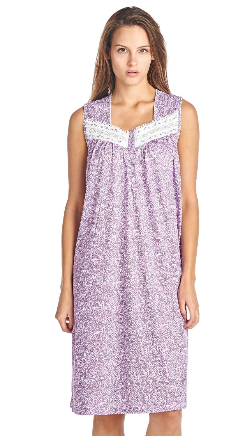 Casual Nights Women's Fancy Lace Trim Sleeveless Nightgown - Walmart.com