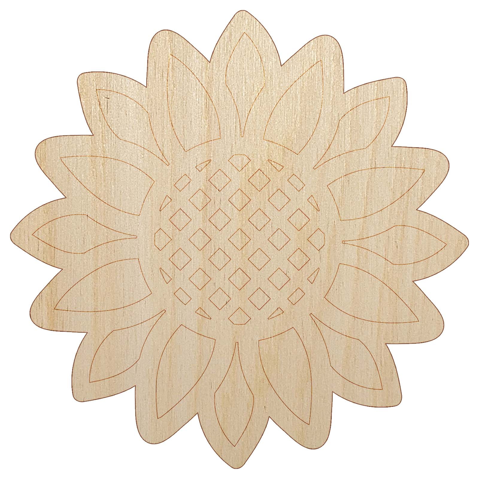 Summer Sunflower Wood Shape Unfinished Piece Cutout Craft DIY Projects ...