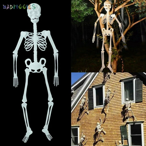 BadPiggies 2-Pack 5ft Poseable Skeleton Halloween Decor Full Body ...