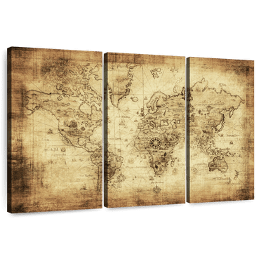 Elephant Stock Ancient World Map Wall Art - Horizontal Multi Panel ...