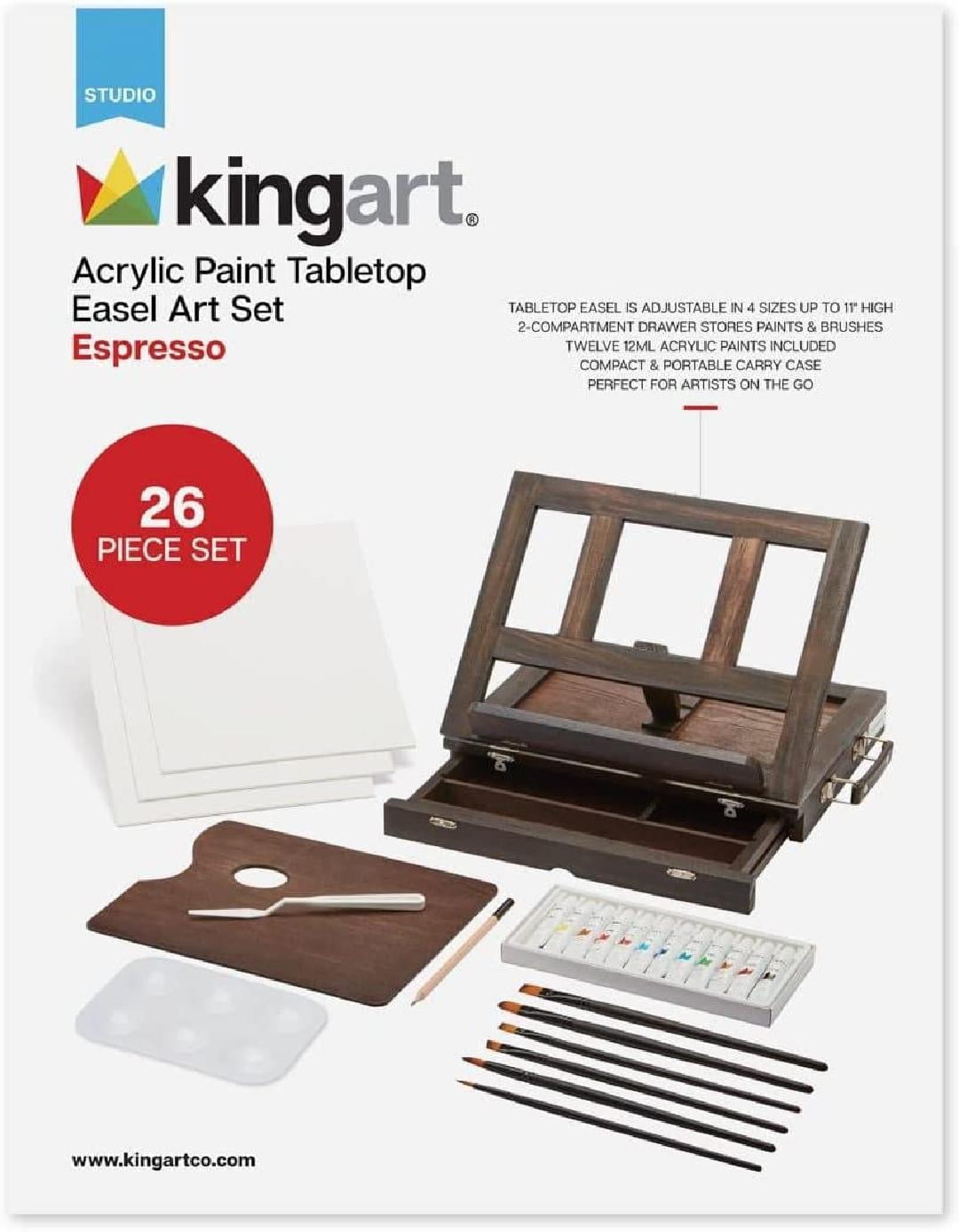 Complete Artist Acrylic Painting 26-Piece Set with Wood Desk Table ...