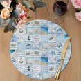 Blue Coastal Round Placemats Set of 2,Braided Polypropylene Place Mats ...