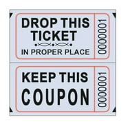 Raffle Auction Tickets - Double Row Roll, 1,000 Numbered, Perforated, 4 ...