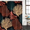 Coastal Coral Reef Bathroom Shower Curtains with 12 Hooks Waterproof ...