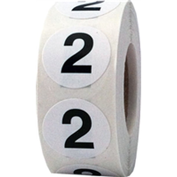 Circle Dot Number 2 Stickers | 0.75" Inch Round | 500 Pack - Walmart.com