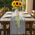 Abstract Art Cotton Linen Table Runner Green Grey Wall Mottled Texture ...
