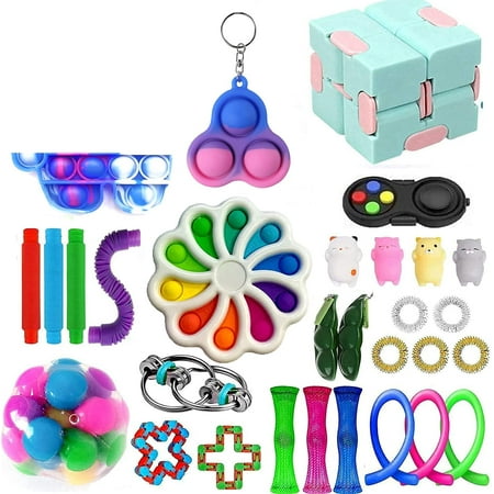 Fidget Toy Pack 30 PCS Sensory Fidget Toys Packs with Simple Dimple ...