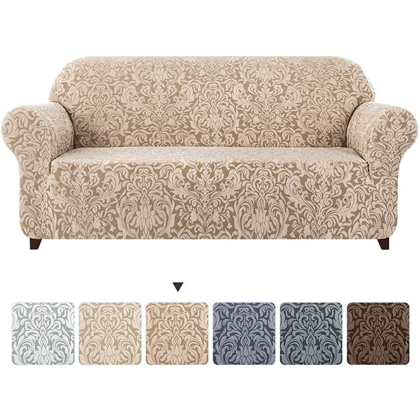 Subrtex Sofa Slipcover 1-Piece Jacquard Damask Couch Cover,XL Sofa ...