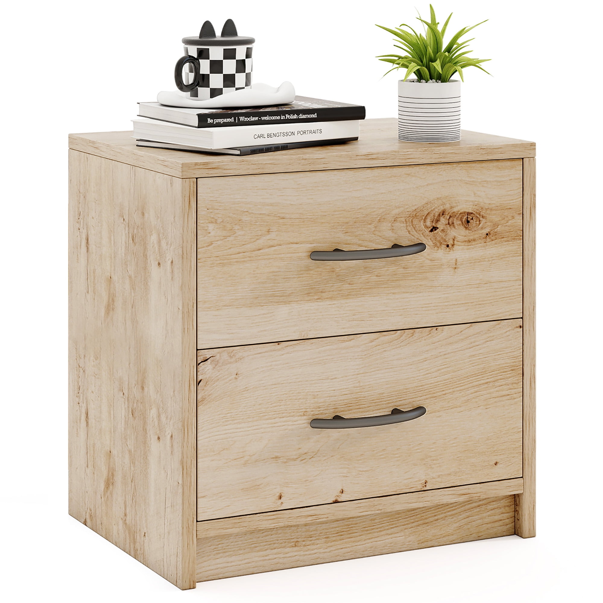 Click here for Gymax 2-Drawer Nightstand Modern Bedside Table W/... prices