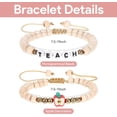 Teacher Appreciation Gifts Bracelet with Charm, Adjustable Wood Beaded ...