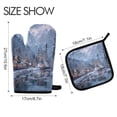 2PCS Pot Holders and Oven Mitts Sets Cooking Gloves Kitchen Gloves Heat ...