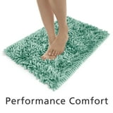 Mainstays Performance Bath Rug, Mint, Shiny Chenille Top, Memory Foam ...