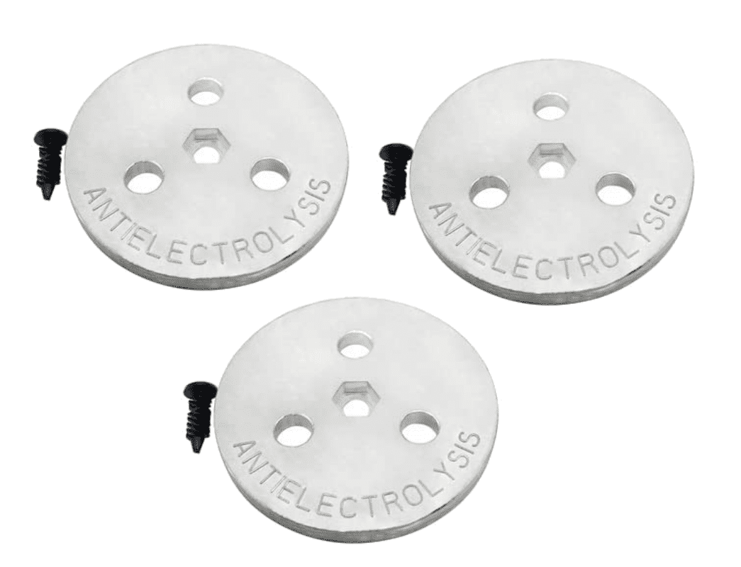 Poolzilla Anti-Electrolysis Zinc Anode Weight Plate, 3 Pack, Keep Your ...