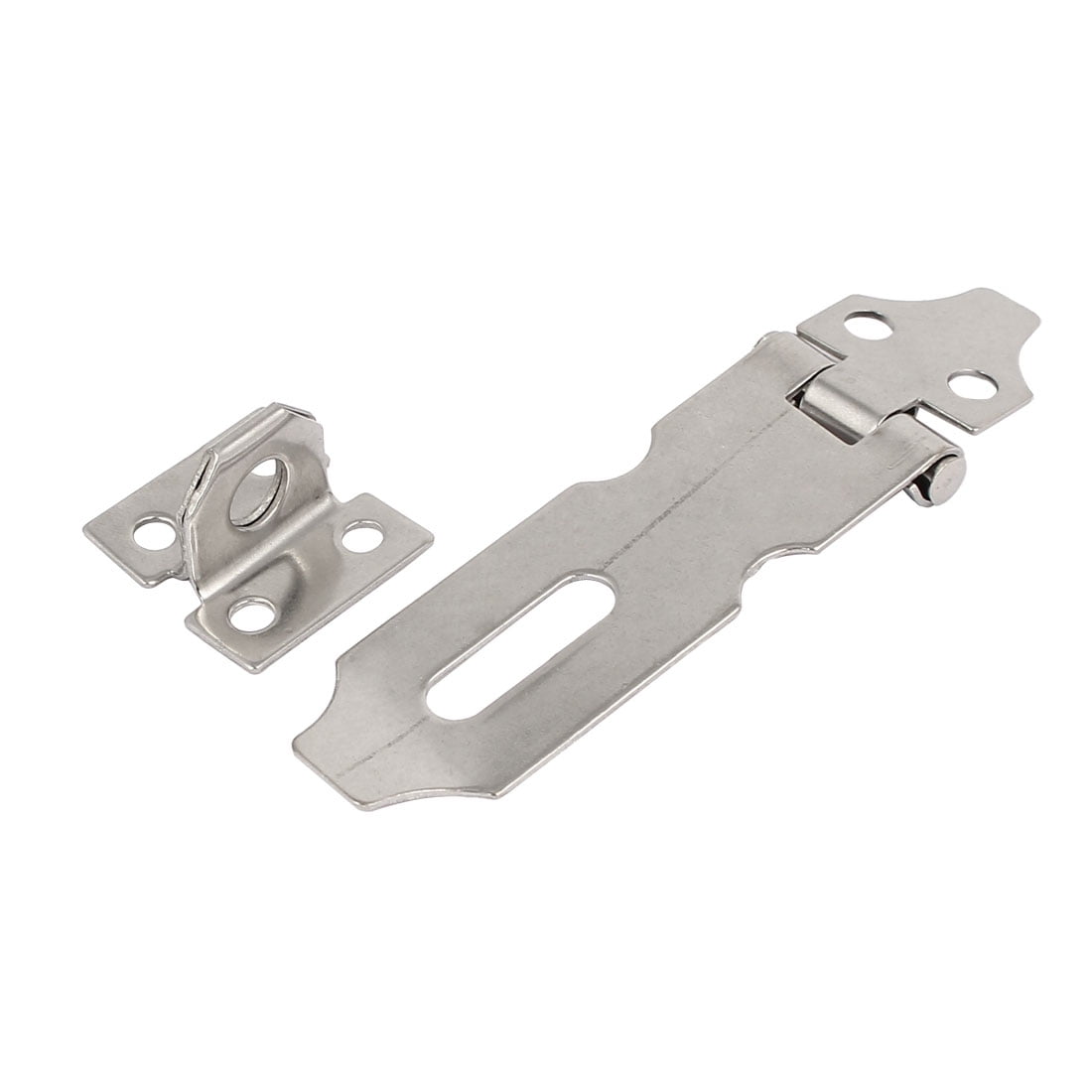 Home Door Stainless Steel Safety Locking Hasp Staple Silver Tone w ...