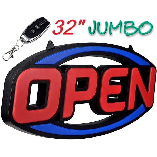 Extra Large Jumbo LED Business Open Sign Ultra Bright 32 Inch Remote ...