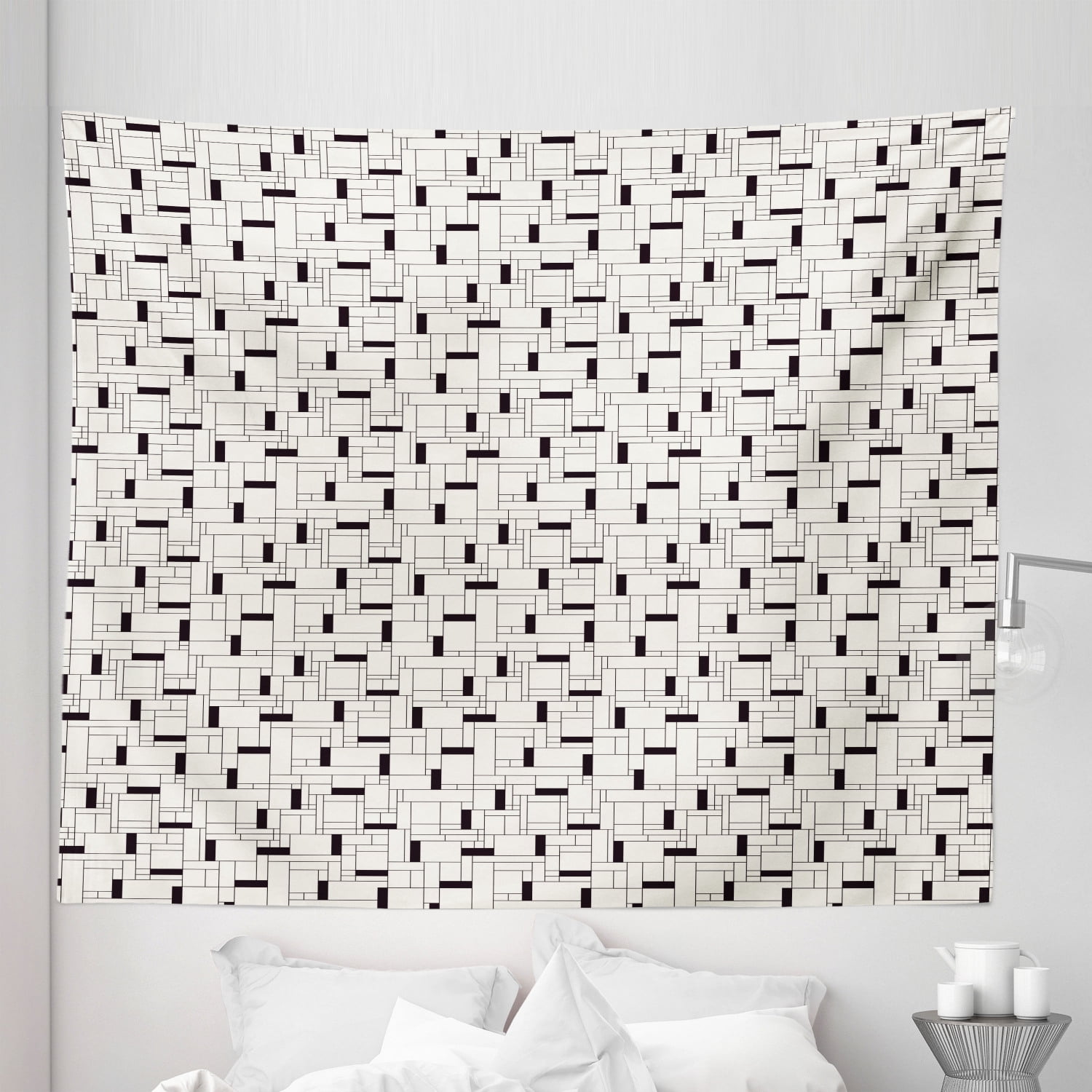 Geometric Tapestry, Modern Grid with Rectangular Shapes Contemporary ...
