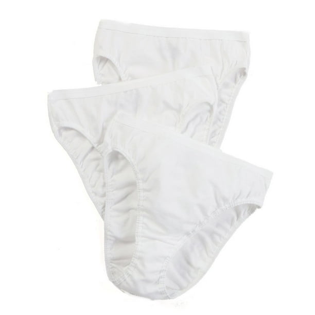 Womens 3dhicwh Cotton Hi Cut Brief Panties 3 Pack