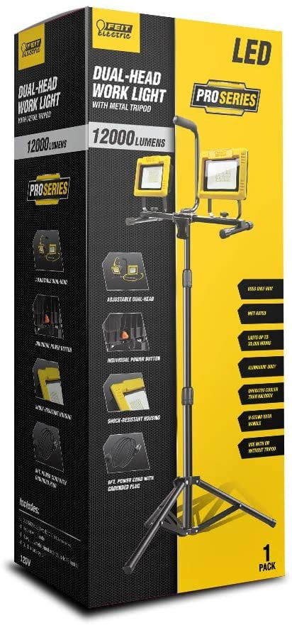 Feit Electric WORK12000XLTPPLUG 120W 12000 Lumens Adjustable Dual-Head ...