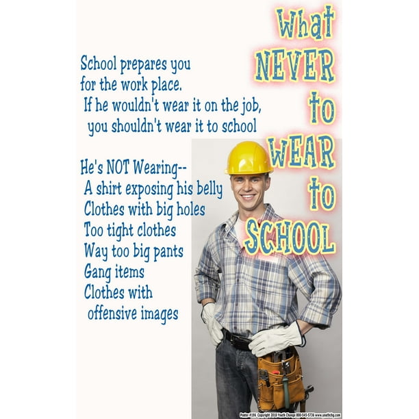 Youth Change Poster #196 Classroom Poster Teaches School Dress Code ...