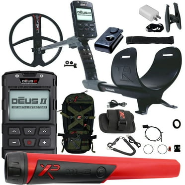 XP DEUS II Fast Multi Frequency RC + WS6 Metal Detector with 11″ FMF Search Coil with MI-6 ...