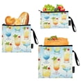 Set of 3 Reusable Storage Bags with Zipper , Food Storage & Bread ...