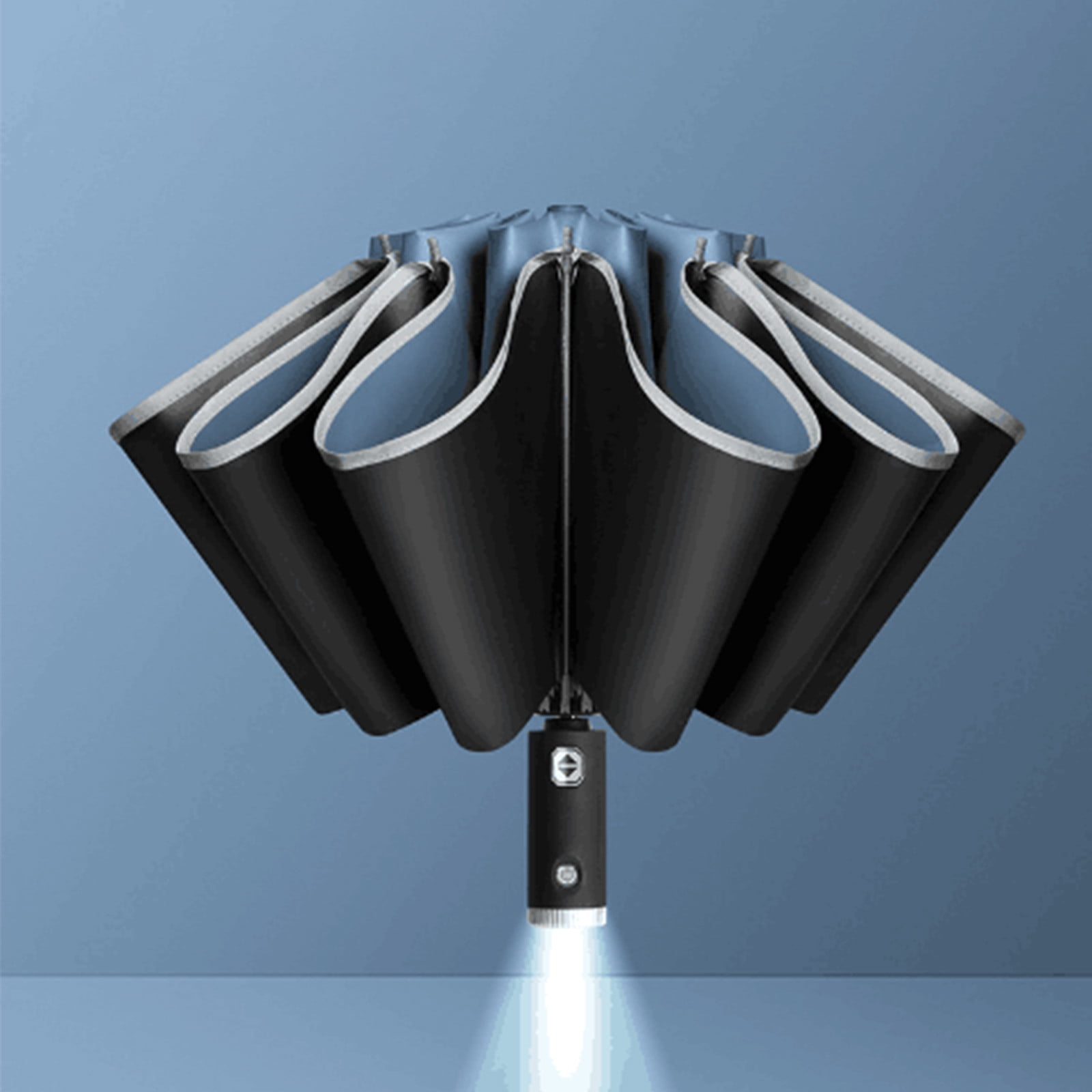 SDJMa Folding Reverse LED Umbrella - Upside Down Reflective Umbrella ...