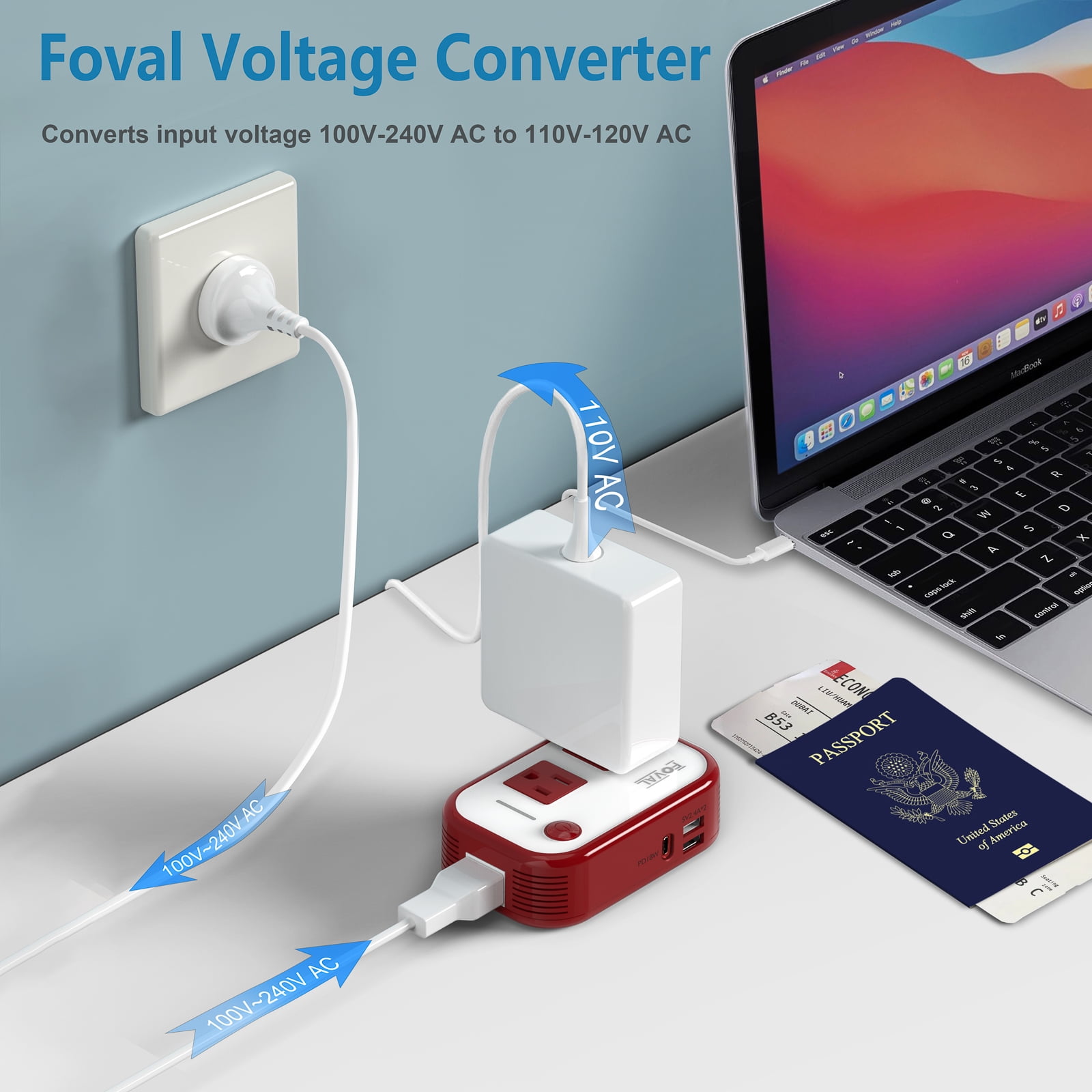 Buy 220V to 110V Converter Travel Adapter: FOVAL International Power ...