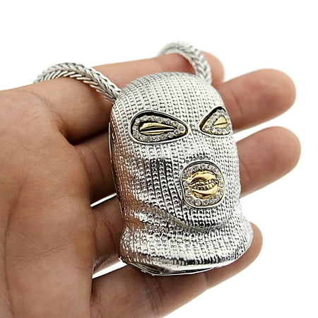Bling Cartel - Goon Masked Man Hip Hop Chain Silver Tone 2-Tone Thug ...