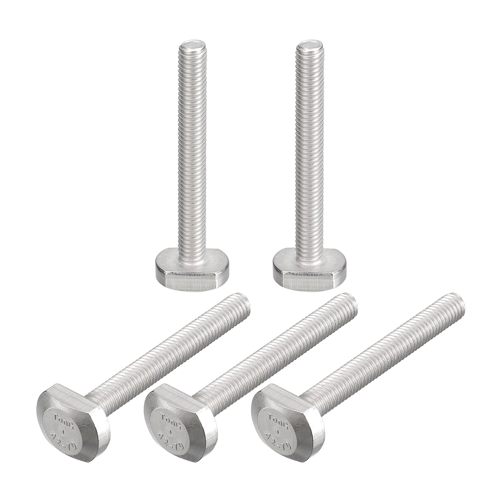 T-Slot Bolts, 5 Pack M6x50mm Drop-in Stud Sliding Bolts 304 Stainless ...