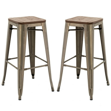 AmeriHome Indoor/Outdoor 30 inch Metal Bar Stool Set - 2 Piece ...