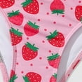 Duaonets Girls 3 Piece Strawberry Print Bathing Suits Cute Bikini