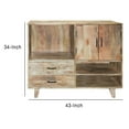 Farmhouse Style Mango Wood Display Unit with 2 Drawer Storage, Brown ...