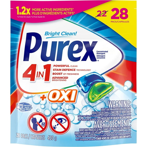 Purex Plus OXI Laundry Detergent (28 Washloads), Concentrated Formula ...
