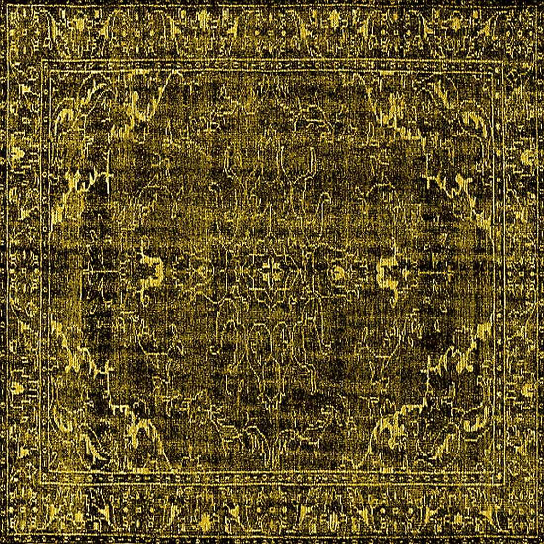 Ahgly Company Indoor Square Persian Yellow Bohemian Area Rugs, 6 ...