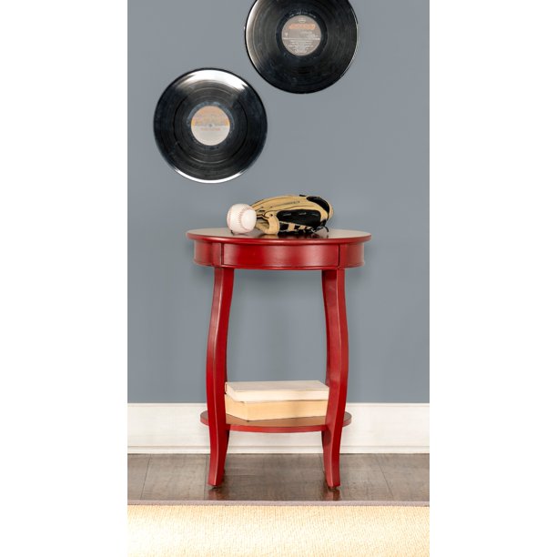 Powell Fiore Round Side Table, Red - Walmart.com