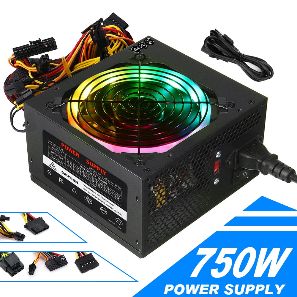 ATX 750W Gaming Power Supply,PC Power Supply,Fully Modular,PSU 750W ...