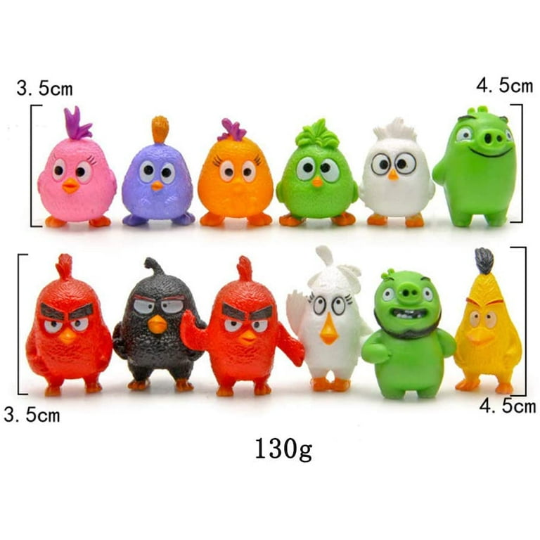 HYSTYLE 12 Pcs Bird Figures, Mini Angry Bird Figure Playset
