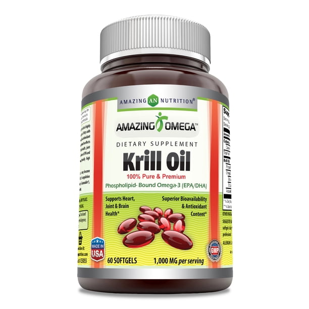 Amazing Omega Krill Oil 1000 mgps 60 Softgels Supplement - Walmart.com
