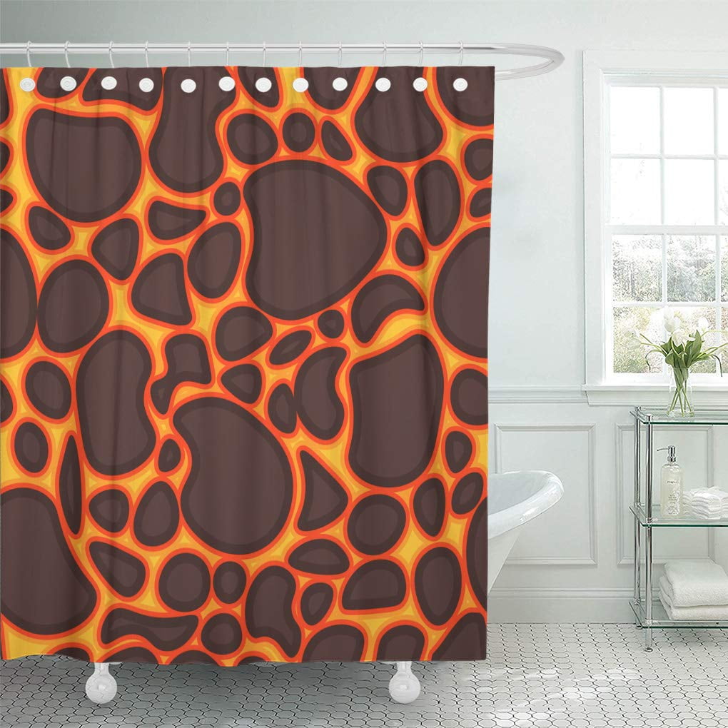 CYNLON Orange Fire Lava Cracks Pattern Red Volcano Abstract Black ...