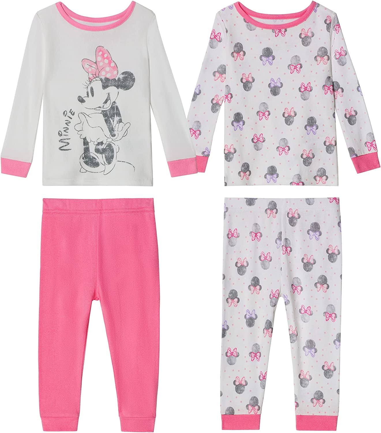 Disney Baby Girls' Minnie Mouse Snug Fit Cotton Pajamas - Walmart.com