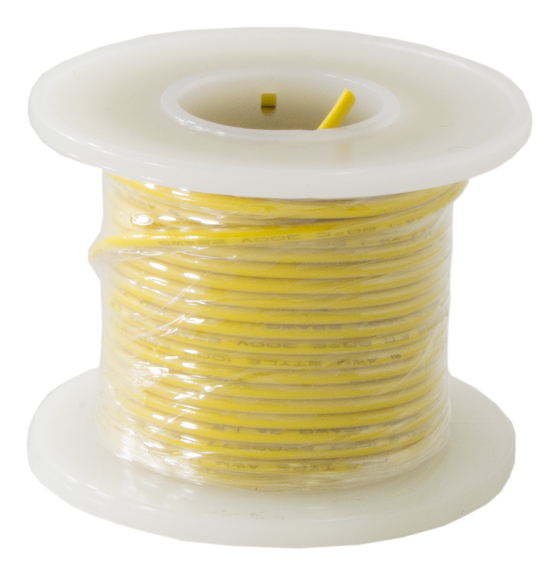 Hook Up Wire 22 Gauge Solid (25' / Yellow) - Walmart.com