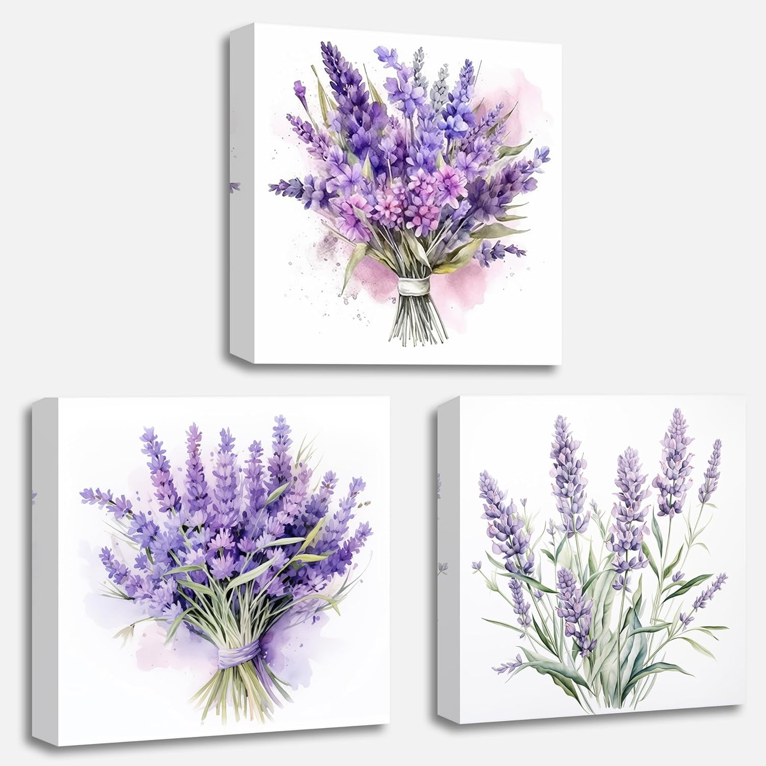 Click here for Tgyxko Lavender Canvas Wall Art 3 Pieces Rustic Pu... prices