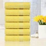 Ample Decor 100% Cotton Hand Towels, 18X28 inch, 6pc Set, Yellow ...