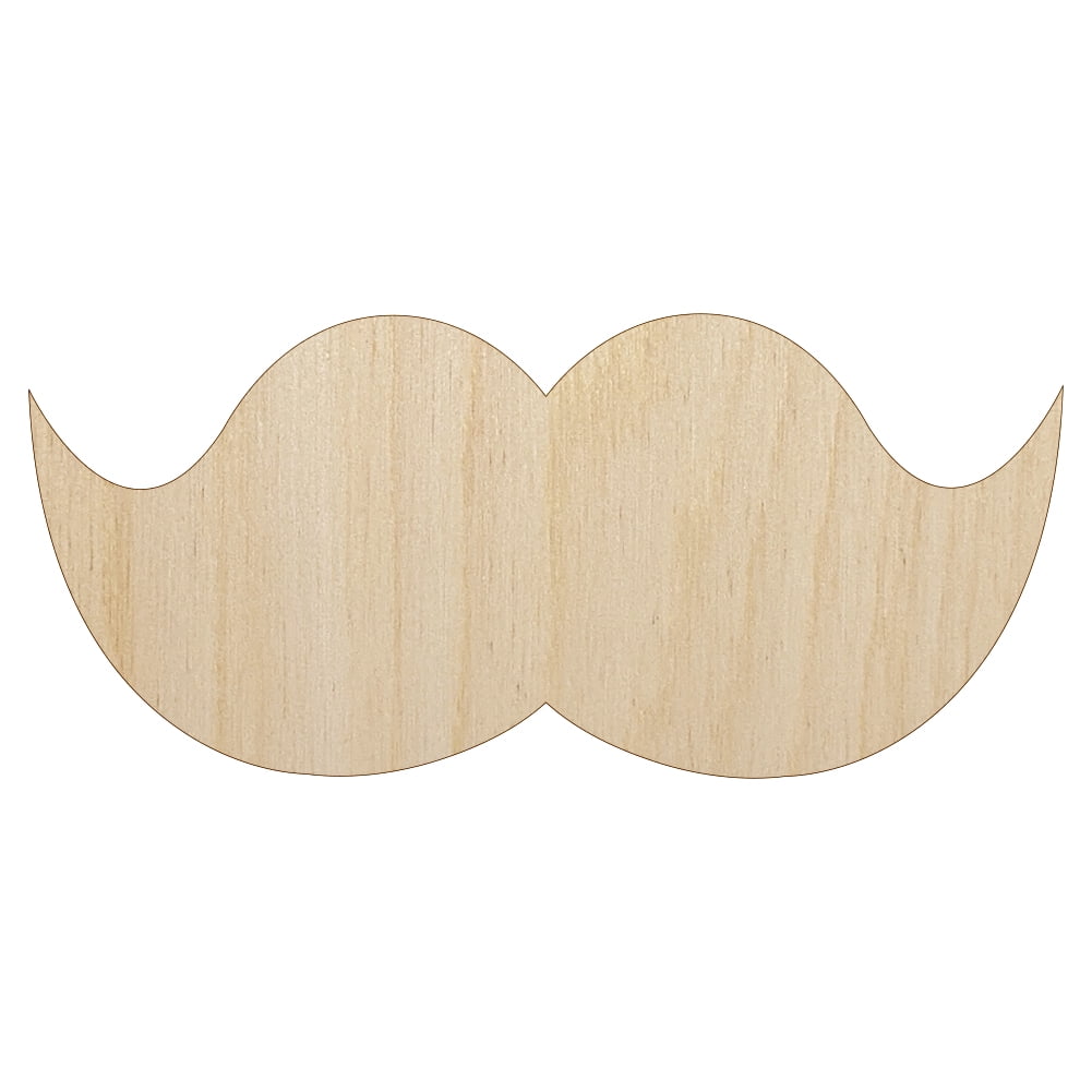Mustache Solid Wood Shape Unfinished Piece Cutout Craft DIY Projects ...