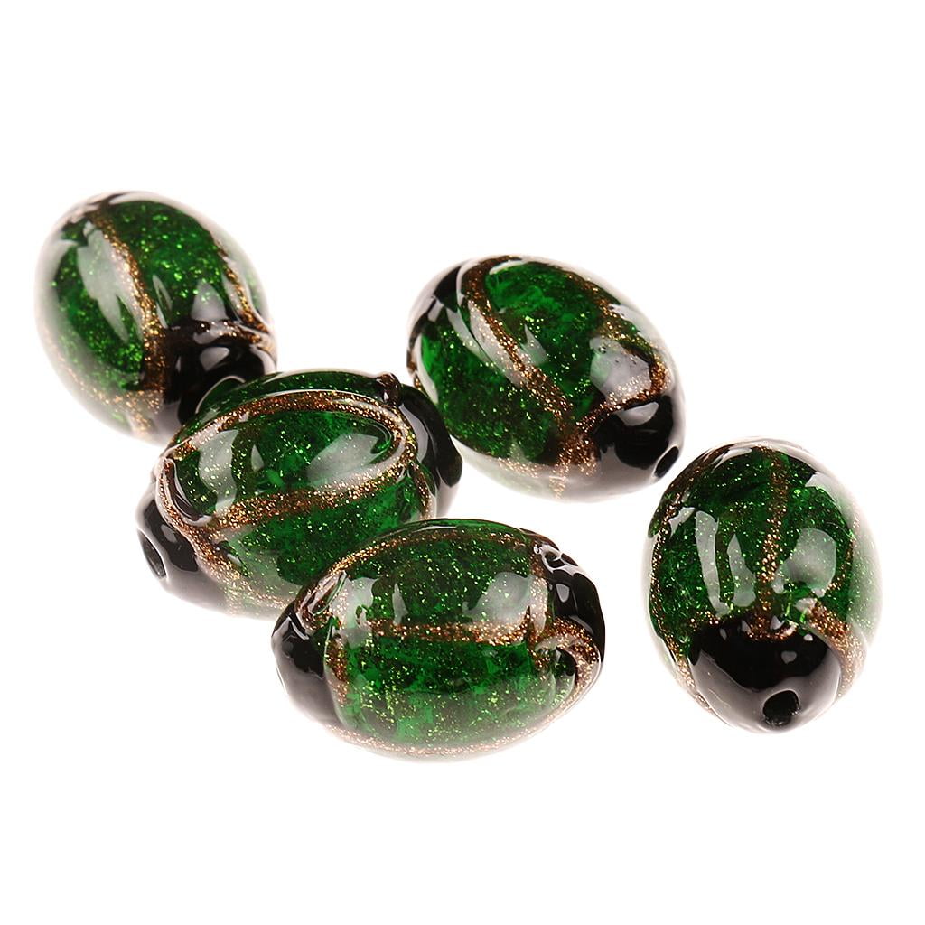 5 pcs Oval Handmade Sand Beads Jewelry Making-Green - Walmart.com
