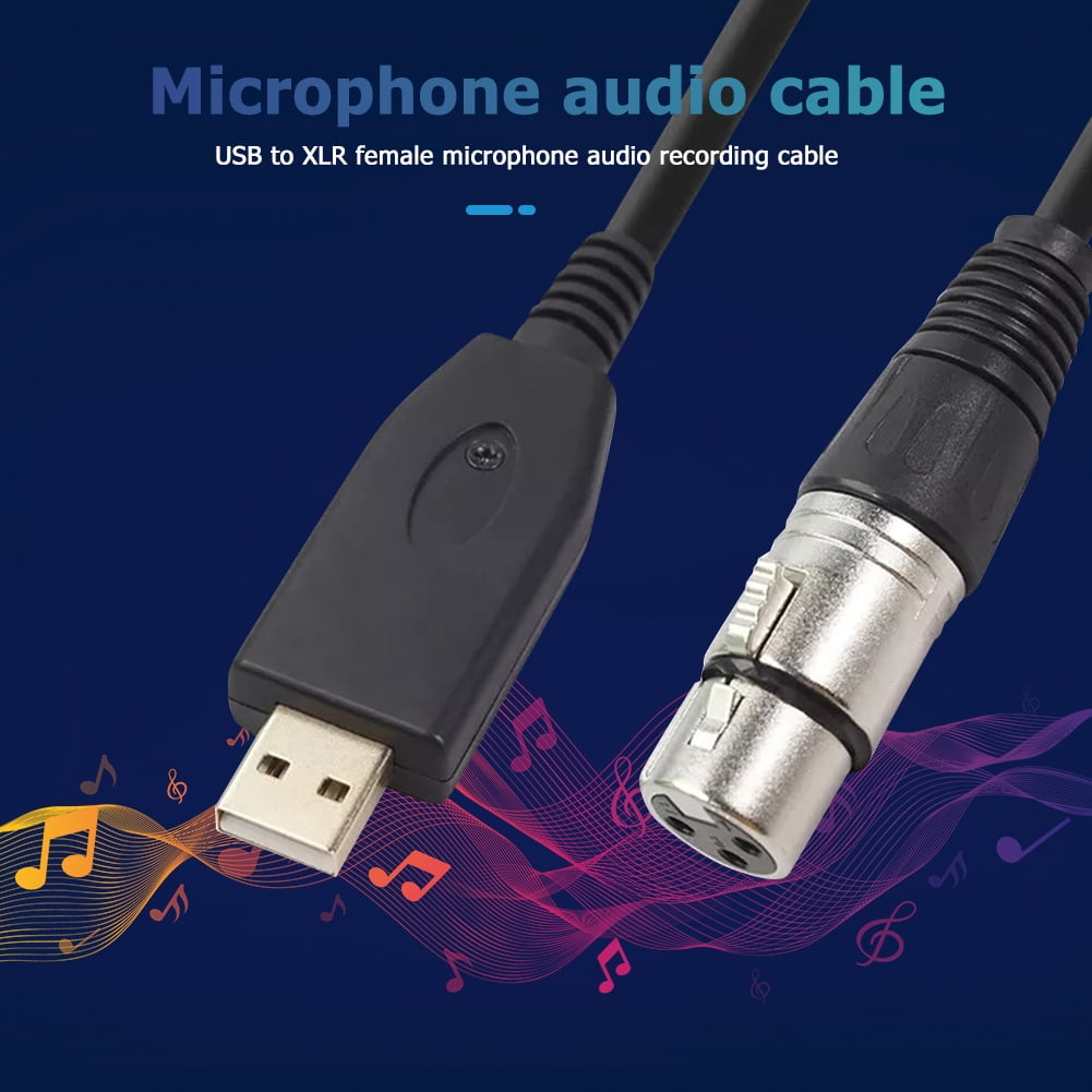 USB Microphone Cable USB Male to 3-Pin XLR Female Cable Adapter ...