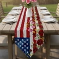 American Flag Table Runner Linen Burlap Table Runner 70 Inches Long ...